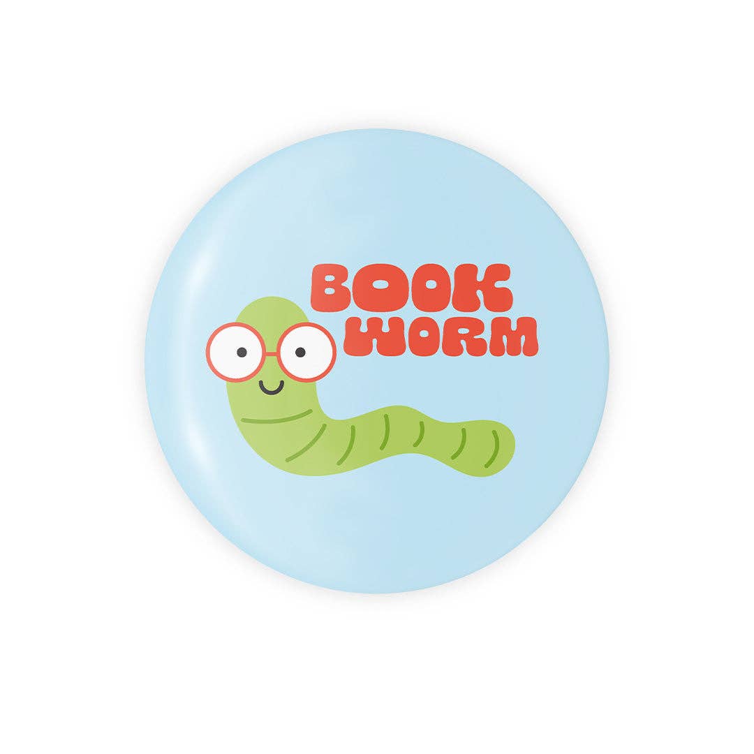 Book Worm Button - 1.25" Button – Paraíso Plant Studio