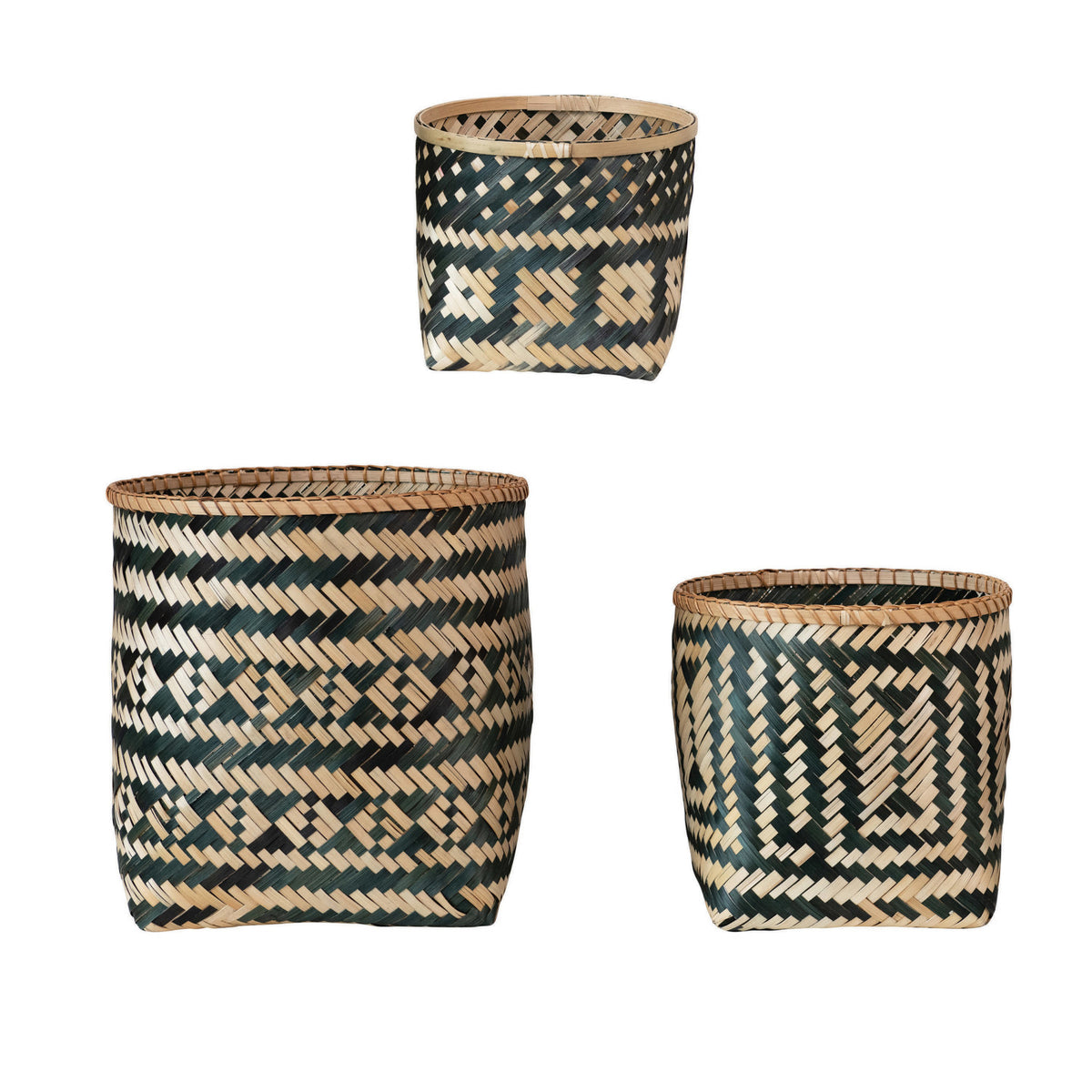 Bamboo Baskets with Pattern – Paraíso Plant Studio