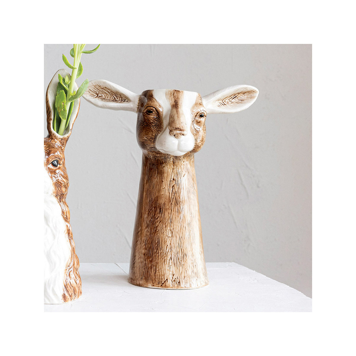 Goat Hand-Painted Stoneware Vase – Paraíso Plant Studio